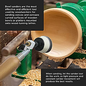 Dura-Gold Bowl Sander Tool Kit with 1" & 2" Hook & Loop Backing Pads, 50 Sanding Discs - Dual Bearing Head, Hardwood Handle, 1/4" Mandrel - 60, 80, 120, 220, 320 Grit Sandpaper - Sand Wood Woodworking