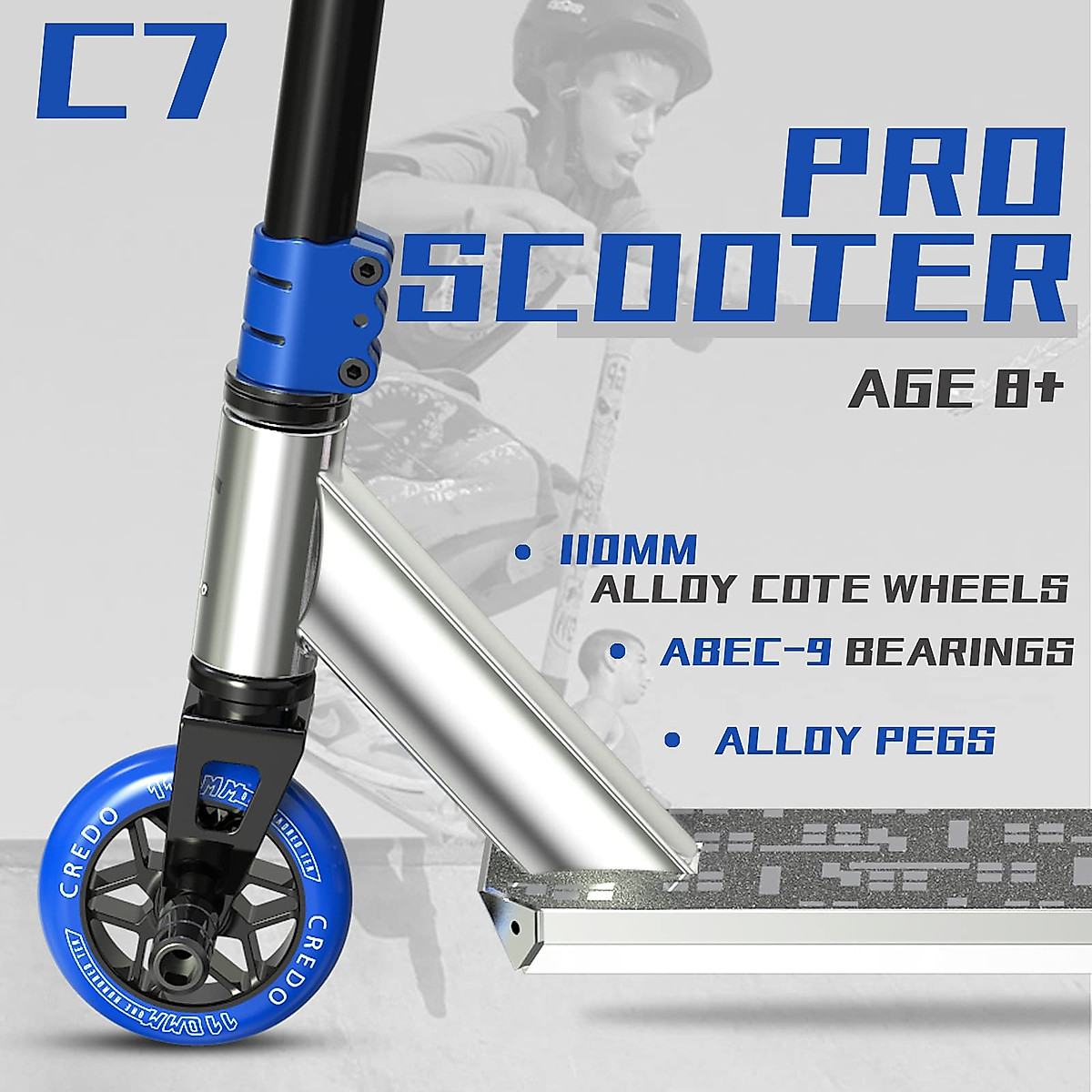 CREDO STREET Stunt Scooter Pro Scooter-Trick Scooter-Designed for Boys and Girls-Freestyle Scooter Perfect for 8+ and Suitable for Riders of All Levels (C6 Gold/Green)