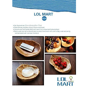 HIZBO MART Root Wood Serving Dish, Vintage Wooden ring dish, appetizer display, Hand Carved Artworks（The length 7~11inch）