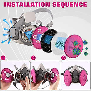 20PCS 2097 Particulate Filter for Respirator,Respirator Cartridge with Activated Carbon Layer for 6200,6502,6800,7502 Respirator Mask,Filters Solid Particulate Matter,Lead Paint,Dust,Asbestos etc.