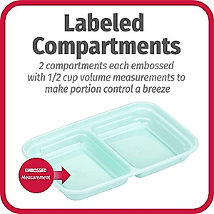 Good Cook Meal Prep, 2 Snack Compartments BPA Free, Microwavable/Dishwasher/Freezer Safe, Blue