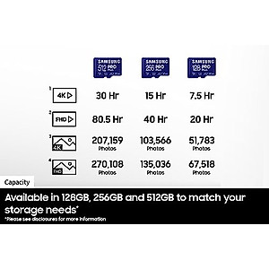 SAMSUNG PRO Plus microSD Memory Card + Reader, 128GB MicroSDXC, Up to 180 MB/s, Full HD & 4K UHD, UHS-I, C10, U3, V30, A2 for Android Phones, Tablets, GoPRO, DJI Drone, MB-MD128SB/AM, 2023