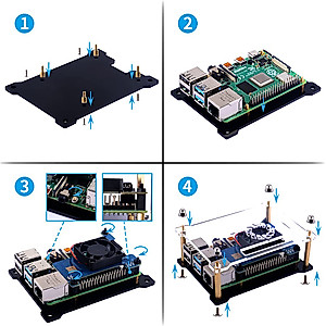 GeeekPi PoE Hat Case for Raspberry Pi 4B and PoE HAT, Acrylic Case for PoE Hat and Raspberry Pi 4B/3B+/3B/2B/B+ (Raspberry Pi and POE HAT NOT Included)