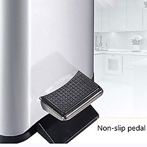 MYBA Trash Can Square Stainless Steel Kitchen Office Living Room Trash can,Foot Pedal Trash bin Removable Liner Plastic Waste bin, 5L/10L Garbage Bin (Color : White-1, Size : 5L)