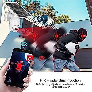 100% Wire-Free Wireless Rechargeable Battery Solar Powered Outdoor 1080P Pan Tilt WiFi Security Camera PIR Motion Recording Two-Way Audio IP65 Weatherproof Night Vision Built-in SD Slot