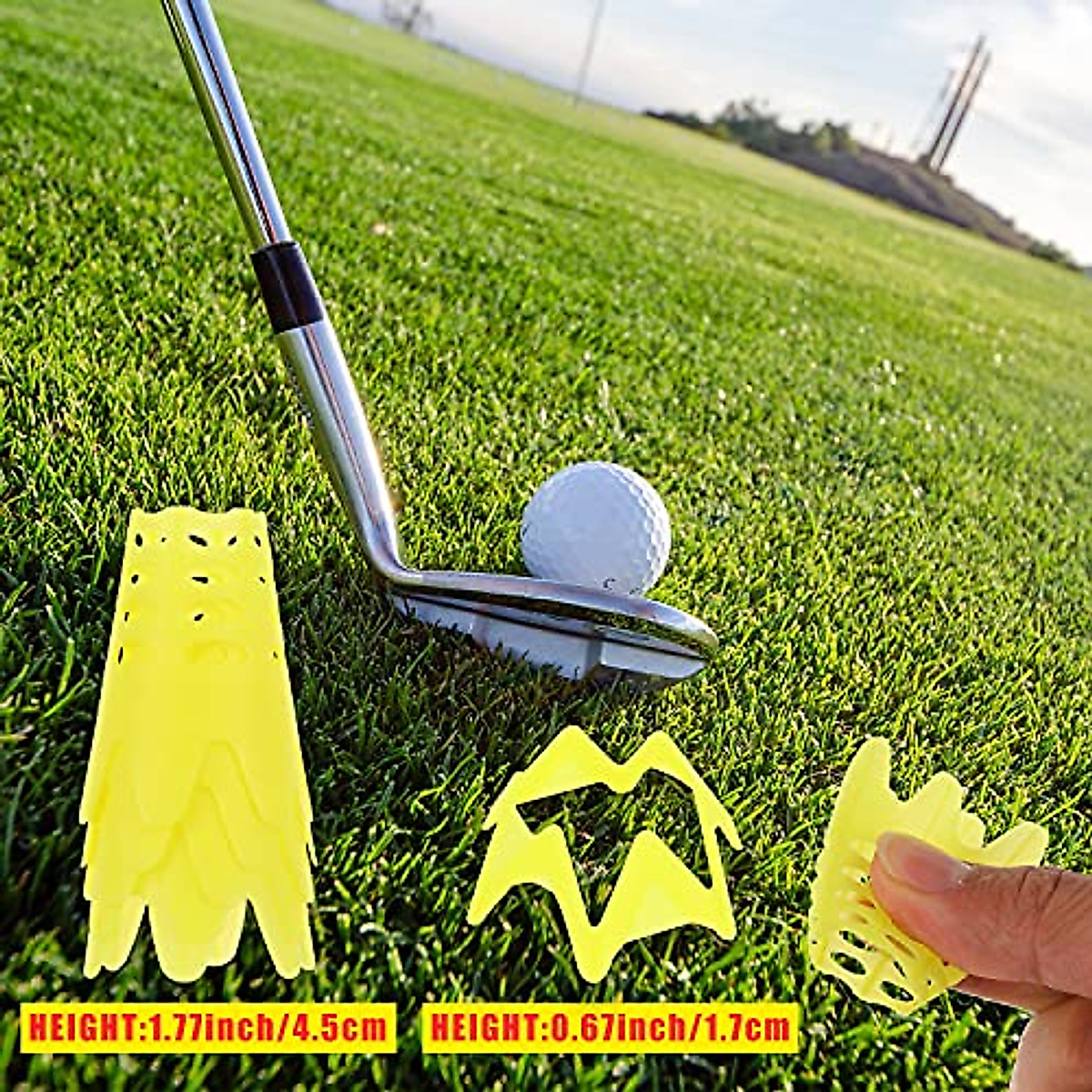 Golf Mat Tees, Golf Simulator Tees, Practice Golf Tees Perfect for Winter Turf and Driving Range, Home Golf Tees for Golf Training, Pack of 10 Tall + 5 Small