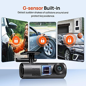 70mai Dash Cam M310, Dash Camera for Cars 1296P QHD, Smart Dash Cam Front Built in WiFi, 130° Wide-Angle FOV, WDR, Night Vision, iOS/Android Mobile App, Loop Recording, Parking Monitor, Time-Lapse
