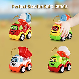 Construction Truck Toys for 1 2 3 4 5 6 Year Old Boys, 5-in-1 Friction Power Toy Vehicle in Carrier Truck Toys for Kids 3-5 Years, Car Toys Set for Age 3-9, Christmas Birthday Gifts