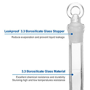 PATIKIL 5ml Volumetric Flask, 10Pcs 3.3 Borosilicate Glass Graduated Volumetric Measuring Flask with Glass Stopper Tolerance 0.22ml for Lab Experiment, Clear