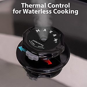 Maxam 30 Quart Stock Pot & Steamer Basket Set - Waterless Cooking & High Heat-Retention - Soup Pot w/Lid for Cooking & Serving