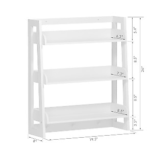 UTEX Bathroom Wall Shelf, Over Toilet Storage Shelf Organizer, 3-Tier Wall Mount Shelf Rack with Hook, White