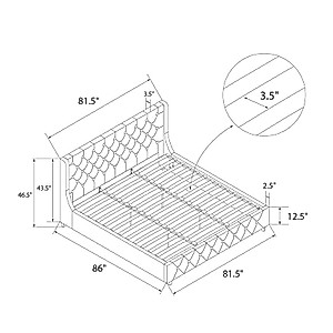 COSMOLiving by COSMOPOLITAN Mercer Upholstered Bed - King - Grey Linen