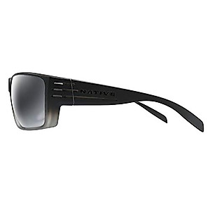 Native Eyewear Griz Polarized Rectangular Sunglasses, Smoke Fade/Silver Reflex, 66 mm
