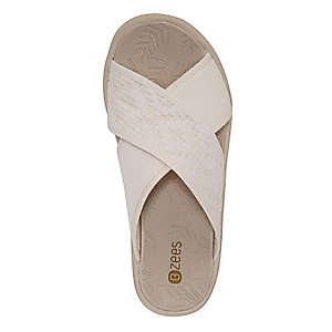 BZees Womens Sundance Slide Sandal Eggnog Beige 9.5 M