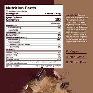 Boost Biome Fiber Supplement Organic Super Greens Powder – Supports Bloating Relief, Gut Health, Leaky Gut with Resistant Starch Powder - Green Banana Flour, Oat, Black Bean (30 Days, Chocolate)