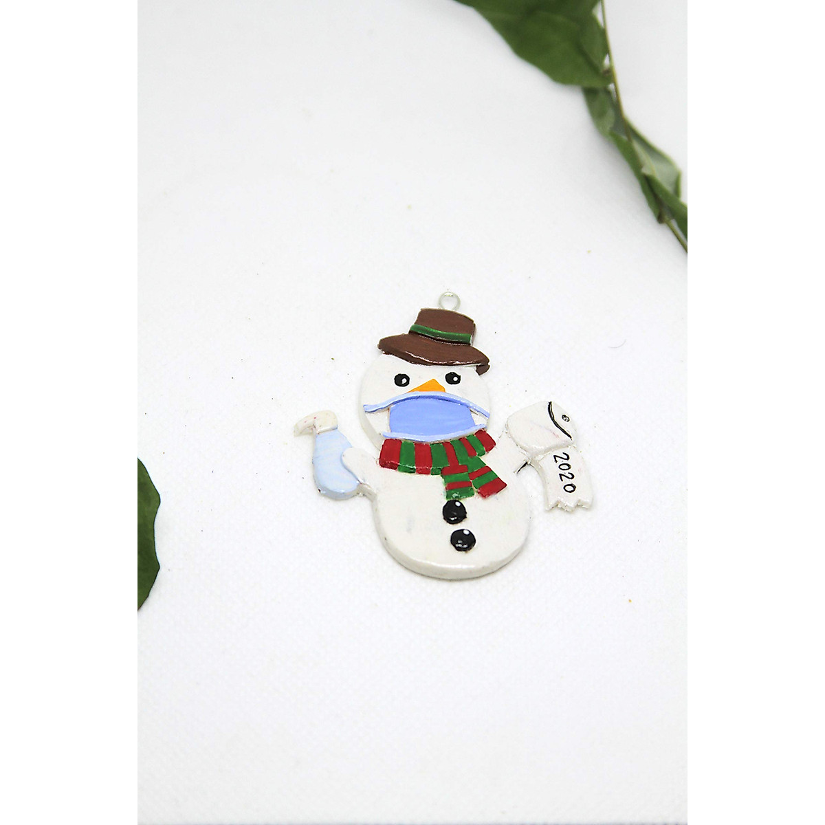 Quarantine Christmas Ornament 2020 Snowman | Face Mask Hand Sanitizer Covid Christmas Tree Ornaments
