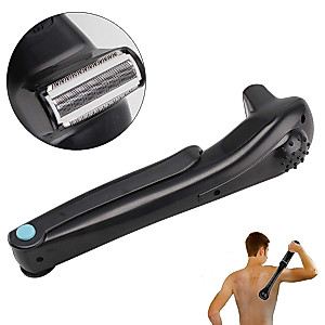 SH-RuiDu Back Hair Shaver, Mens Electric Do-it-Yourself Long Handle Back Hair Shaver, 180 Degrees Foldable & Cordless Design for Men Shaving Groomer Trimmer