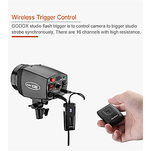 Godox Professional Studio Strobe Lights Kit for Photography, Strobe Softbox Lighting Kit, 2x180W 5600K Monolights with Trigger, Softbox, Light Stands