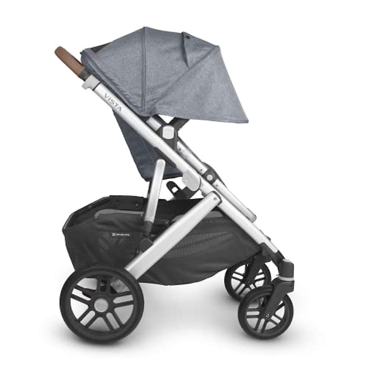 Vista V2 Stroller - Gregory (Blue Melange/Silver/Saddle Leather)+ MESA V2 Infant Car Seat - Jake (Charcoal)