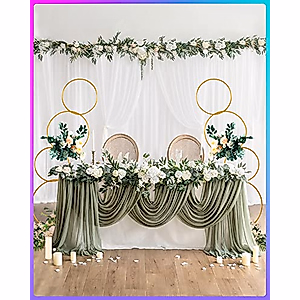 YALLOVE 5Ft Wedding Round Hoop Backdrop Stand, Detachable 4 Tier Gold Metal Flower Arch Frame for Photo Booth Background, Aisle Decor, Table Centerpiece, Stage Display, and More, Flower NOT Included