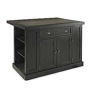 Nantucket Distressed Black Kitchen Island by Home Styles