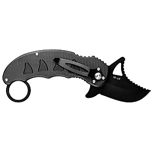 Mantis Knives MKF-814 Snaggletooth II High Tech Folding Blades Knife, Black