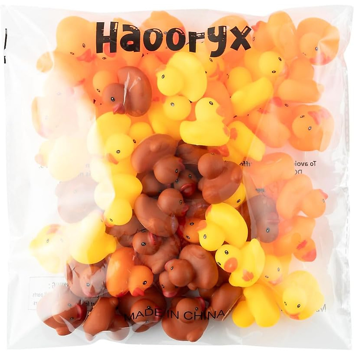 Haooryx 60Pcs Fall Mini Rubber Ducks Holiday Bath Toys Maple Leave Bathtub Float Ducky Tiny Squeak Duck for Kids Fall Themed Party Festival Favors Baby Shower Toys School Class Game Reward