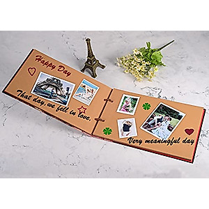 Scrapbook Photo Album, Photo Book, Our Adventure Book, Scrap Book with Hard Cover Movie Up Travel Scrapbook for Anniversary, Wedding, Travelling (Our adventute)