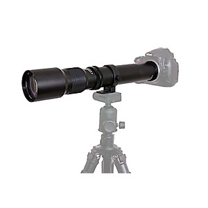 HD Telescope 500mm/1000mm f/8 Manual Telephoto Lens for Canon EOS Rebel T3, T3i, T4i, T5, T5i, T6, T7 T6i, T6s, T7i, SL1, SL2, EOS 60D, 70D, 77D, 80D,5D III,5D IV, EOS 6D,7D,7D II Digital SLR Camera