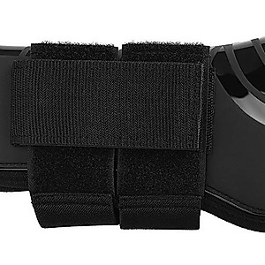 4Pcs Horse Leg Protector Elastic PU Horse Front Hind Leg Boots Horse Riding Tendon Fetlock Boots Shock Absorbing Show Competition Leg Protection(M-Black)