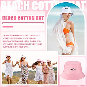 Retisee Bachelorette Bucket Hats Bride to Be Hat Bridesmaid Babe Hats Bachelorette Gifts Party Decorations(12 Pcs) White, Pink
