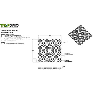 TRUEGRID | PRO Plus Permeable Pavers | Designed for Roads, Parking Lots, Stables | Outdoor Pavers | 1.8" Depth, 250,000+ lb Load Class | Pack of 10 (40 Square Feet)