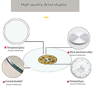Dxcaicc Dining Table Glass Turntable,Glass Lazy Susan Turntable Dining Table,Round Tempered Glass with Silent Bearing centerpieces,Steady Swivel Dining Table Glass Serving Tray,C,80cm