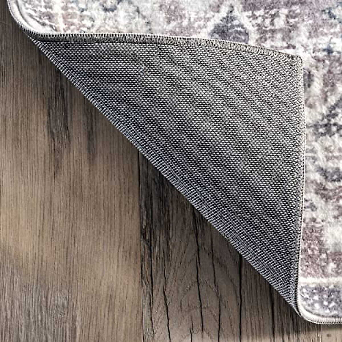 nuLOOM Josephine Distressed Floral Medallion Area Rug, 4' x 6', Grey