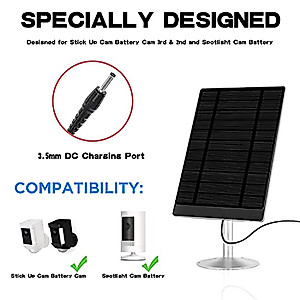 Solar Panel for Wireless Security Camera, Waterproof Solar Panel Compatible for Blink,Arlo, Nest, Ring Stick Up Cam Battery and Ring Spotlight Cam Battery 5V 4.5W（ 2PCS）