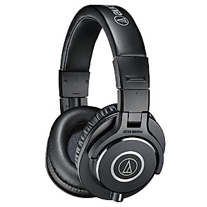 Audio-Technica 6 Pack ATH-M40x Professional Monitor Headphones, 98dB, 15-24kHz, with 9.8' Coiled and Straight Interchangeable Cables - Microfiber Cloth