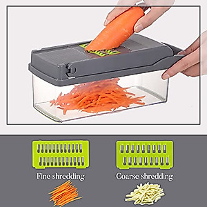 Vegetable Chopper Onion Chopper，Cambom Veggie Chopper with 8 Blades Multifunctional 13 in 1 Food Chopper Kitchen Gadgets Vegetable Slicer Dicer Cutter Carrot and Garlic Chopper With Container
