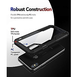 MOBOSI Vanguard Armor Designed for iPhone Xs Max Case, Rugged Cell Phone Cases, Heavy Duty Military Grade Shockproof Drop Protection Cover for iPhone 10xs Max 2018 6.5 Inch (Matte Black)
