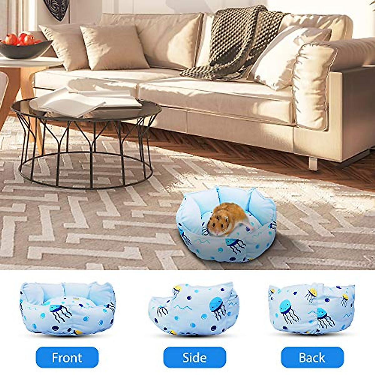 HOMEYA Guinea Pig Hideout, Pet Small Animal Guinea Pig Bed Cuddle Cup Winter Warm Fleece Cozy House Bedding for Hamster Bunny Chinchilla Hedgehog Rat Habitat Cage Accessories Birthday Gift