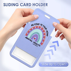 Teacher Lanyards for Id Badges & Keys, ID Badge Card Holder with Silicone Beaded Lanyard, Acrylic Beaded Breakaway Neck Lanyards Name Tag for Women Teacher Nurse - Do What Makes You Happy