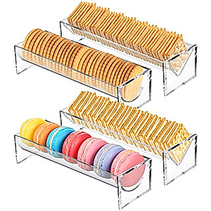 4 Pieces Clear Cracker Tray for Serving Rectangular Cracker Holder Acrylic Serving Tray Food Display Stands for Party Biscuit Cracker Dish Charcuterie Board Platter for Wedding Home Party Events