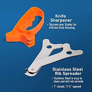 Maxam Field Dressing Kit, for Hunters and Fishermen, Portable Game Processing Kit in a Durable Case, 7-Piece