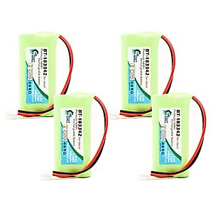 4 Pack - Replacement for AT&T EL52203 Battery - Compatible with AT&T Cordless Phone Battery (700mAh 2.4V NI-MH)