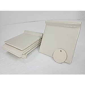 Beige Bone Almond Ceramic Tile Backsplash Cove Base 4.25 in Subway Square Wall Baseboard Floor Transition Trim Rounded Curved Edge 5 Piece Box