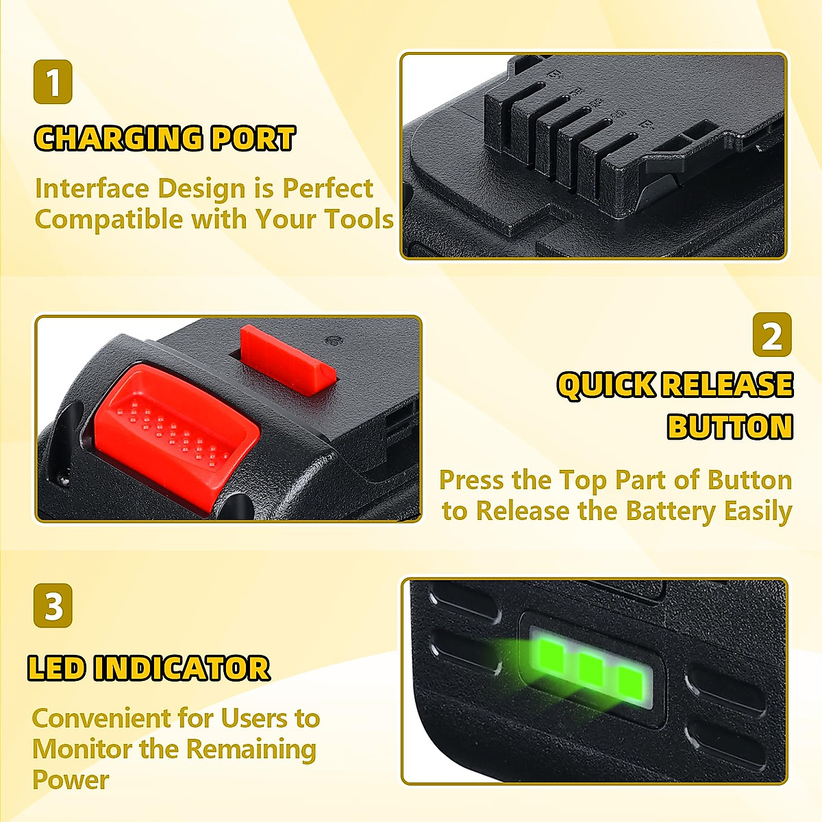 DASNITE 2Pack 7.0Ah 20Volt DCB200 Li-ion Batteries Replacement for Dewalt 20V Battery and DCB112 Charger Compatible with Dewalt 20V Max Cordless Tools DCB204 DCB206 DCB201 DCB207 DCD/DCF/DCG Series