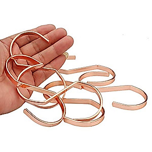 6 Pieces, Rose Gold S Flat Hooks, Used in Kitchen, Office, Bathroom, Closet, Basket, Outdoor, Metal S-Shaped Hook, S-Shaped Hanger Hook.