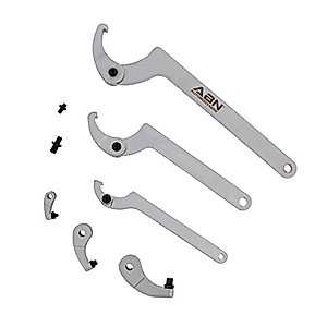 ABN Adjustable Hook & Pin Wrench Spanner Tool Kit 8pc Set – Bicycle, Bike, Motorcycle Suspension Collar, Nut Adjustment