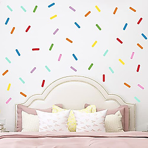 Supzone 128Pcs Colorful Sprinkles Wall Decals Confetti Wall Stickers Mini Bar Matte Finish Vinyl Wall Art Sticker for Kids Nursery Playroom Teen Girl's Bedroom Dorm Home Wall Decoration