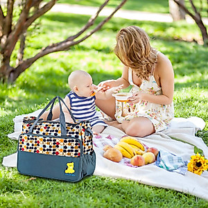 5PCS Diaper Bag Tote Set - Baby Bags for Mom (Gray)