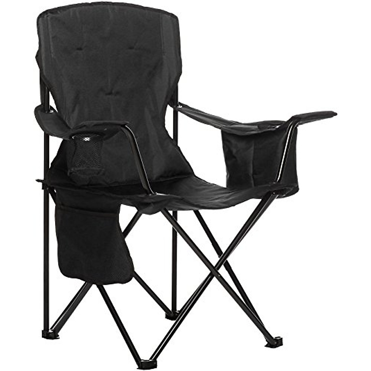 Amazon Basics Folding Padded Outdoor Camping Chair with Carrying Bag - 34 x 20 x 36 Inches, Black
